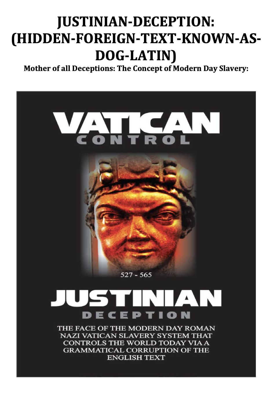 JUSTINIAN-DECEPTION: (HIDDEN-FOREIGN-TEXT-KNOWN-AS-DOG-LATIN) | Truther ...